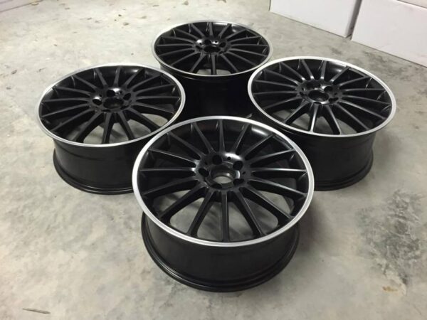 19″ C63 AMG Multi Spoke Style Wheels – Matt Black / Machined Lip – CMWheels