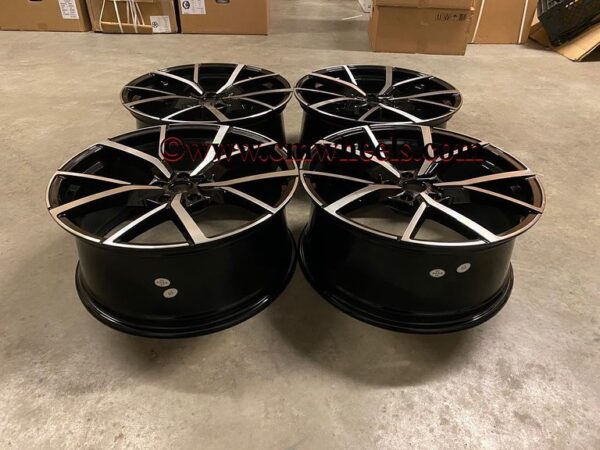 18″ 2021 VW Golf R Estoril Style Wheels – Gloss Black Machined – CMWheels