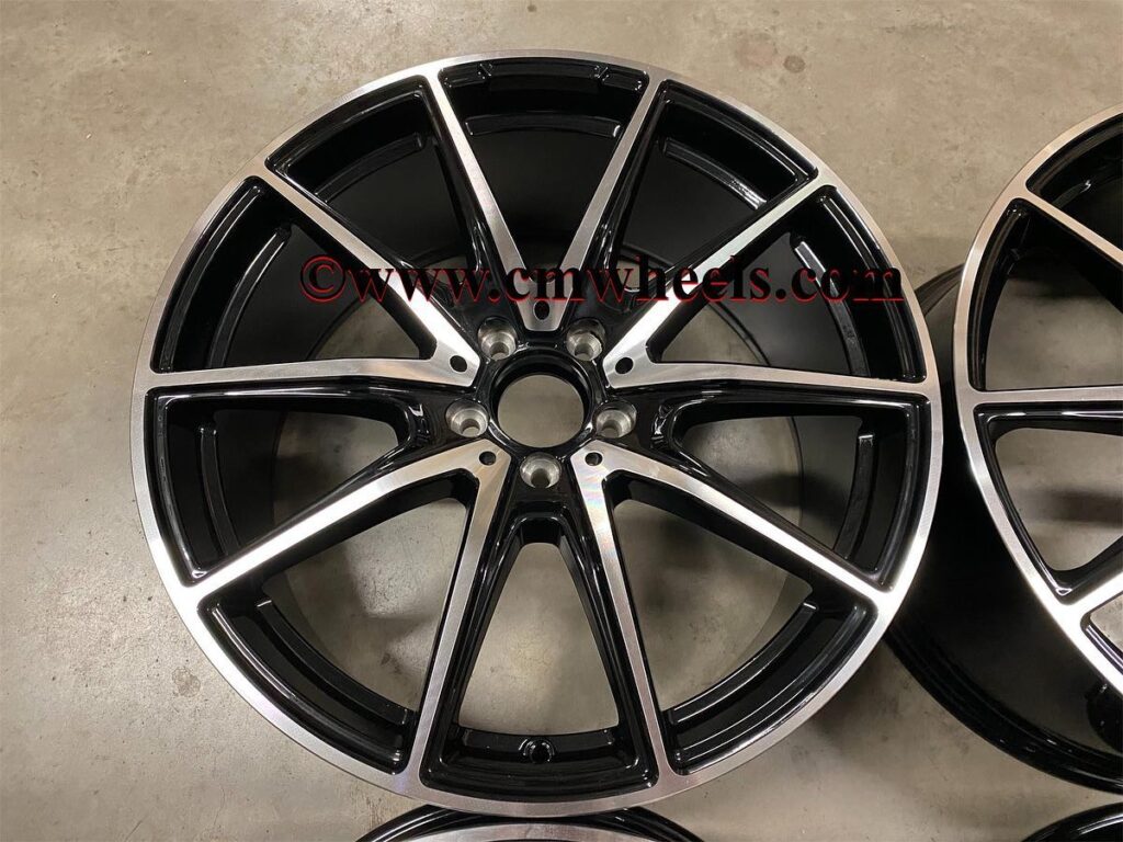 19” AMG V-Spoke Style Wheels – Gloss Black Machined – CMWheels