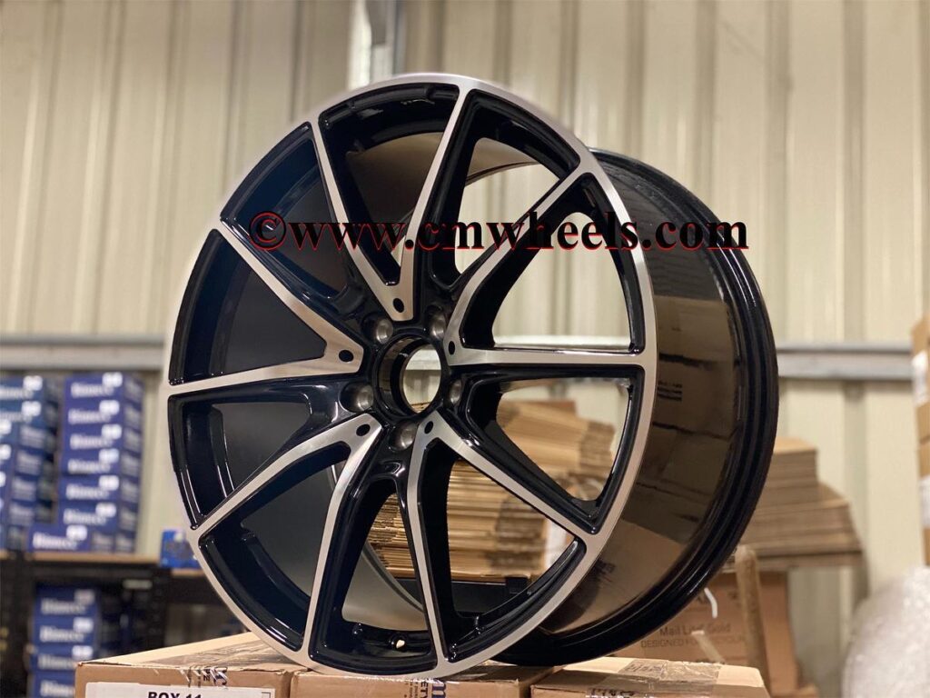 19” AMG V-Spoke Style Wheels – Gloss Black Machined – CMWheels