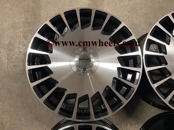 19″ Maybach Style Wheels – Gloss Black / Machined Face – CMWheels