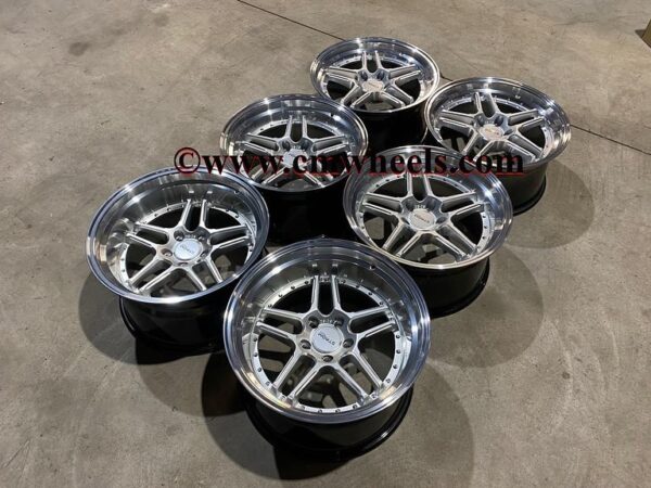 18″ Strom DS-05 Wheels – Hyper Silver Machined Dish (Silver Rivets ...